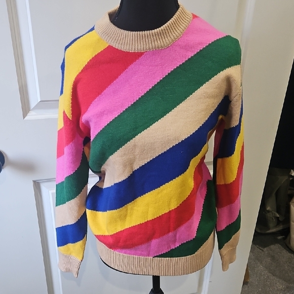 OXKnit | Sweaters | Vibrant Multicolor Sweater By Oxknitstore | Poshmark